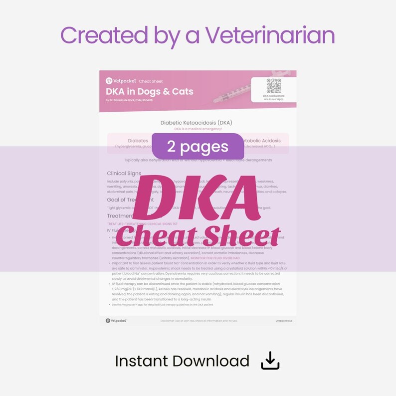 DKA in Dogs and Cats Cheat Sheet - Etsy