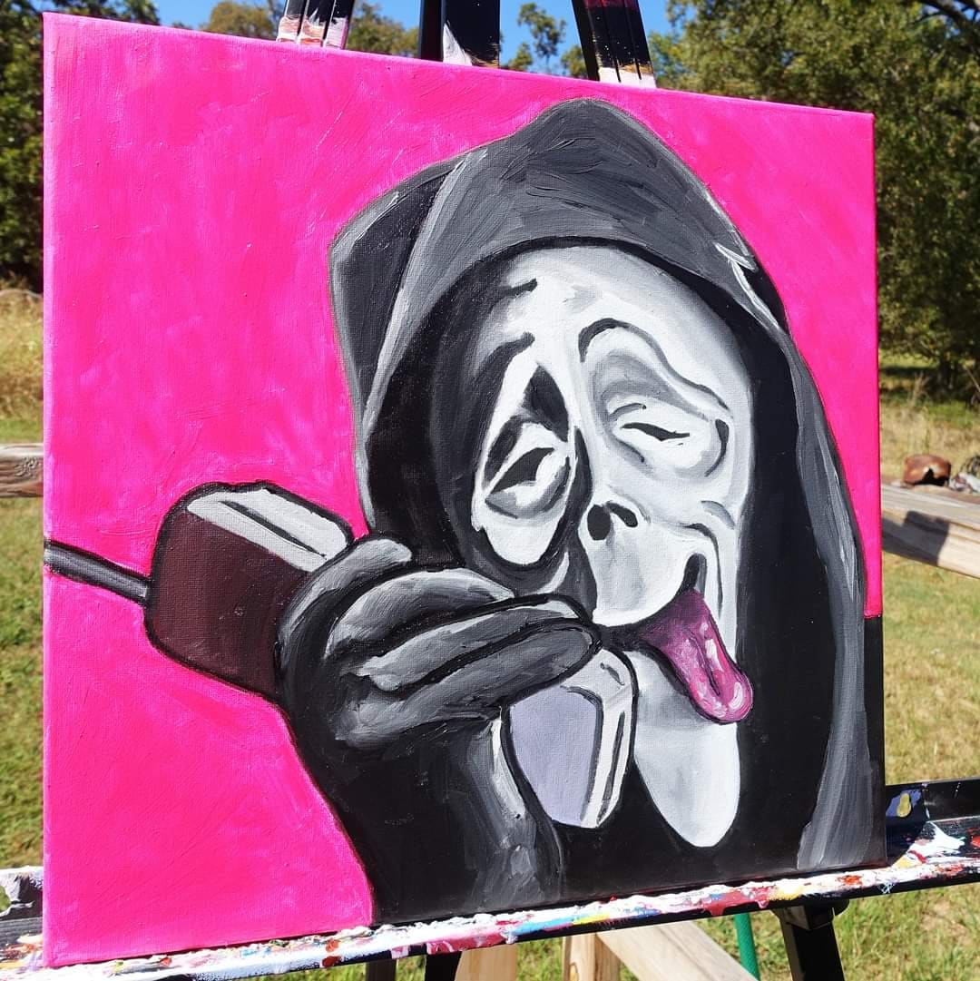 Ghostface Wassup Scary Movie/scream Original Oil Painting 14x14 Canvas ...