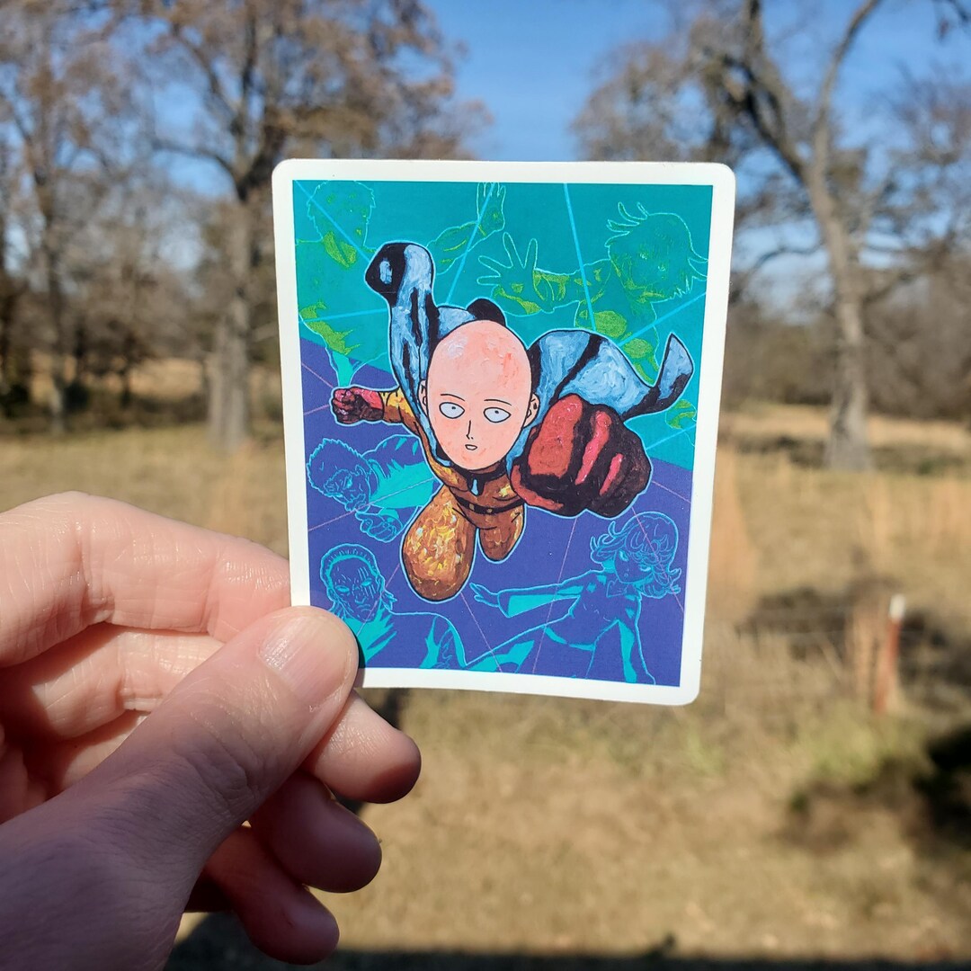 One Punch Man - Saitama - Anime Abstract - 3 Inch Gloss Sticker ...