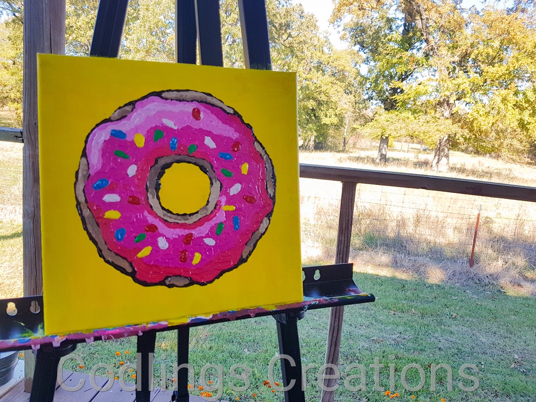 Donut the Simpsons Acrylic Abstract 10x10 Canvas - Etsy