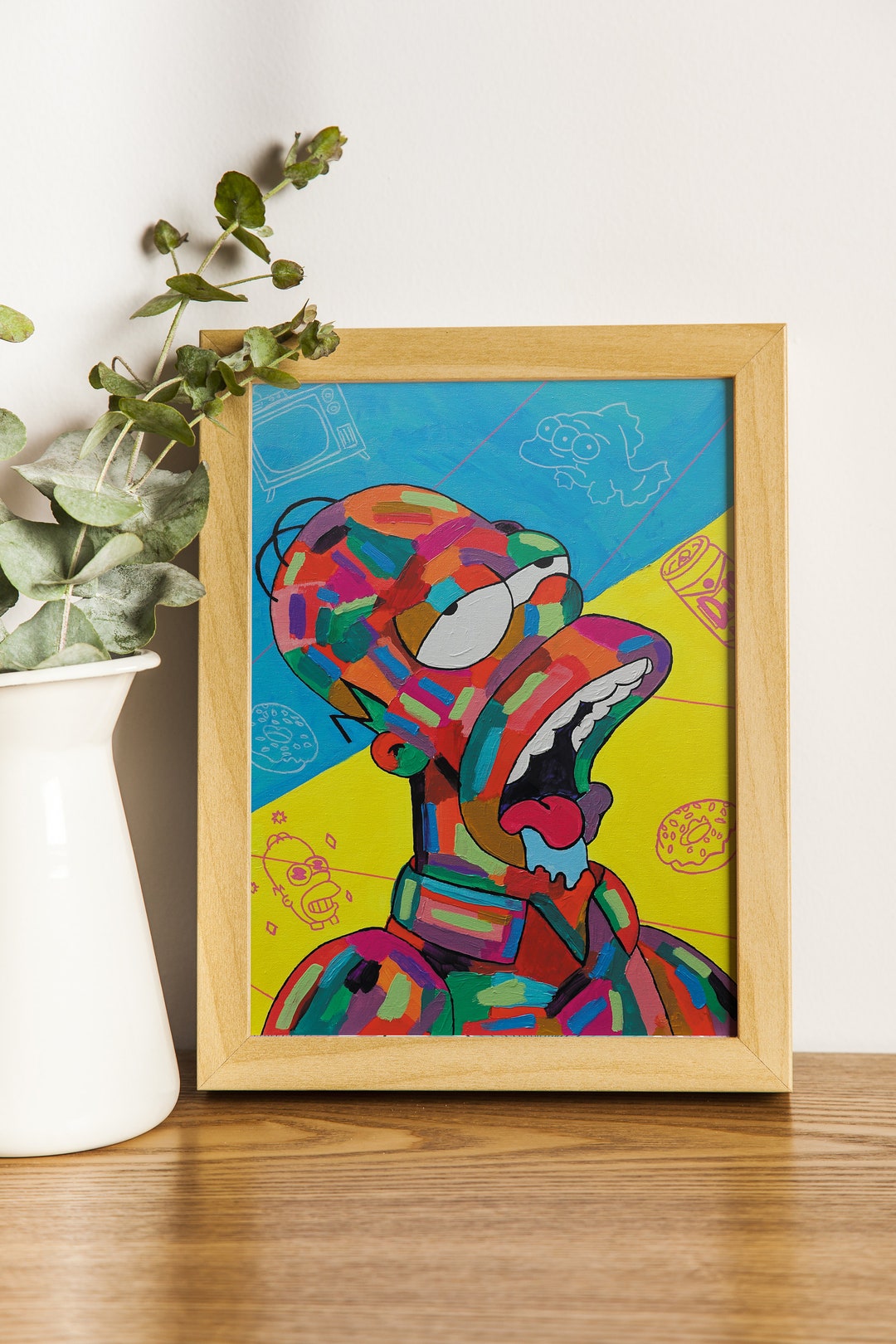 Homer Simpson - the Simpsons, Abstract Painting Gloss Print - 8.5x11 ...