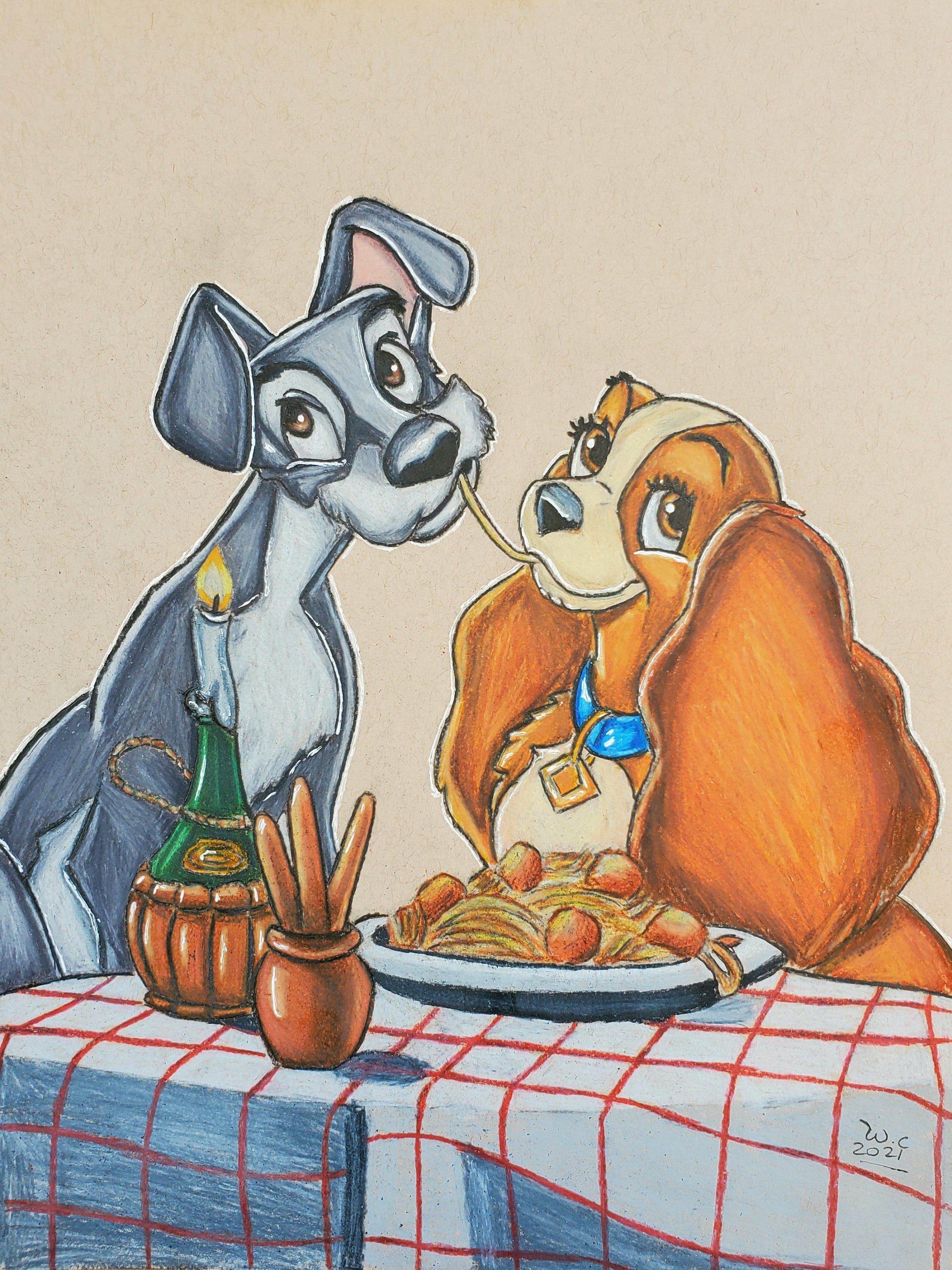 Lady And The Tramp Spaghetti Coloring Pages