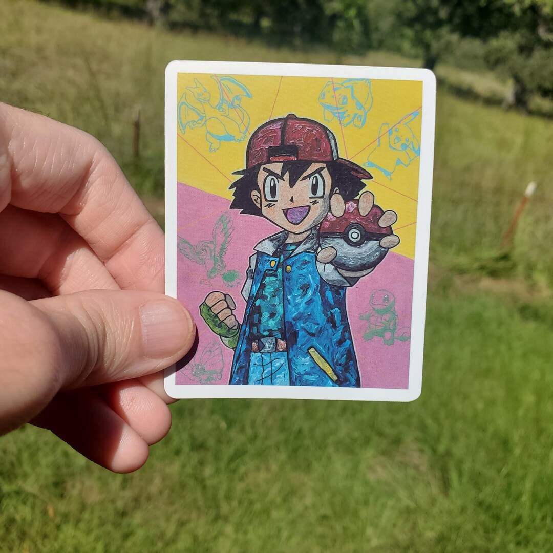 Pokemon - Ash Ketchum - Anime Abstract - 3 Inch Gloss Sticker ...