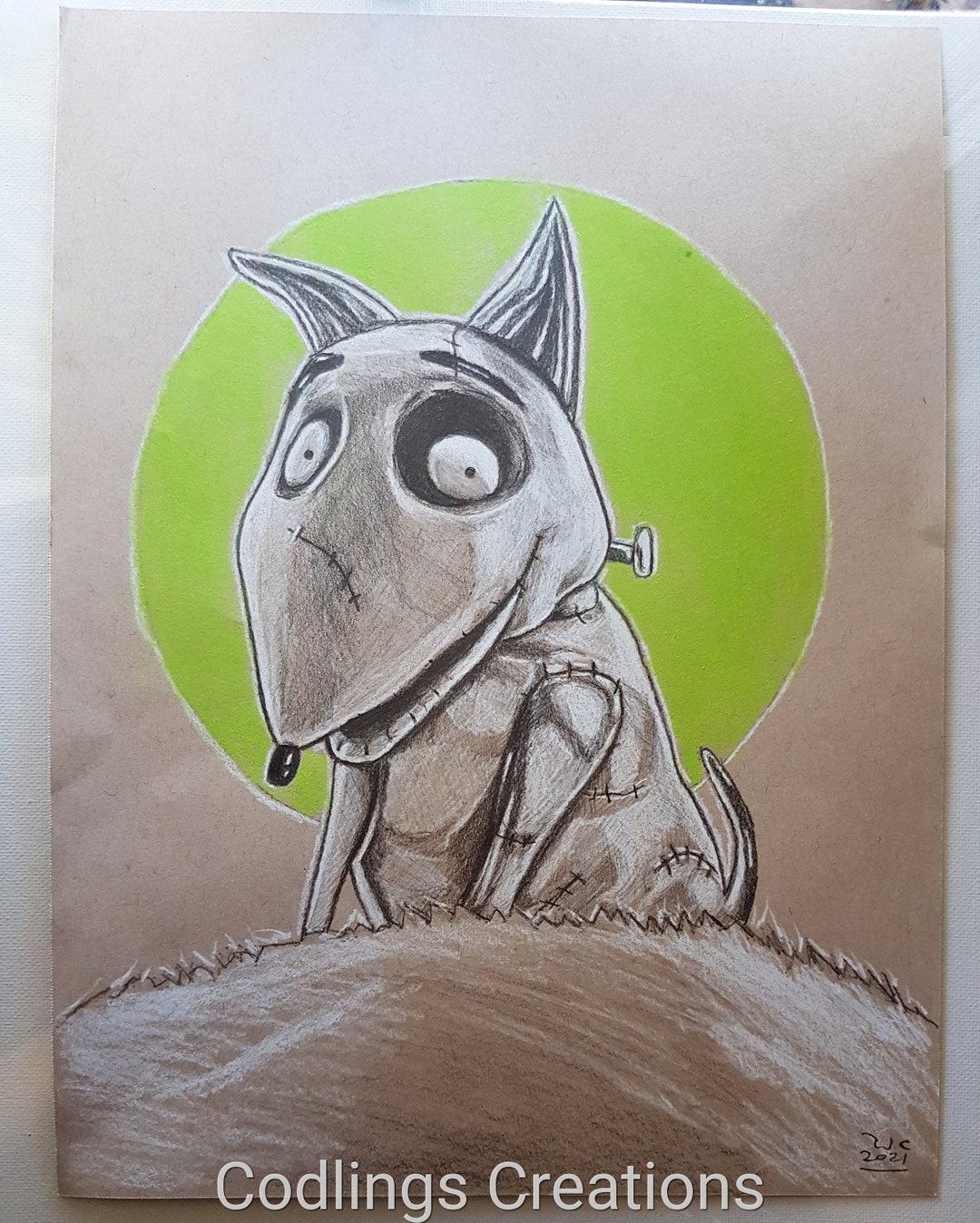 Frankenweenie - Tim Burton - Charcoal and Graphite Drawing - 9x12 ...