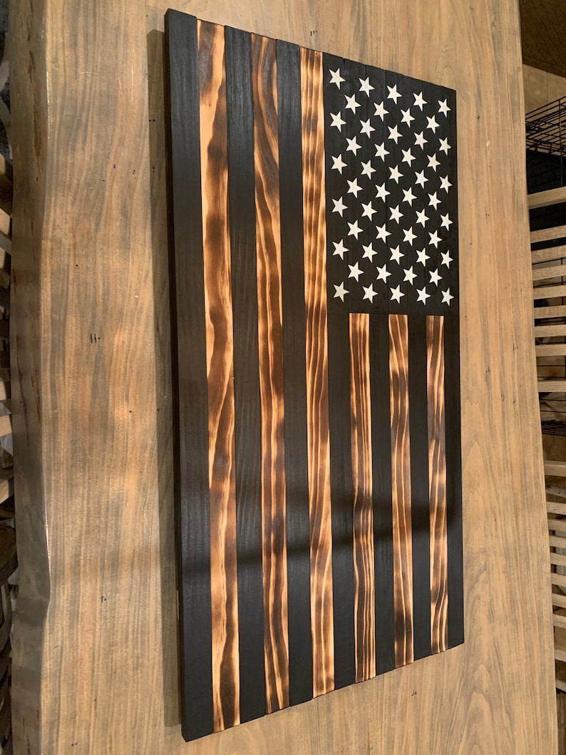 Wooden American Flag (burnt) - Etsy