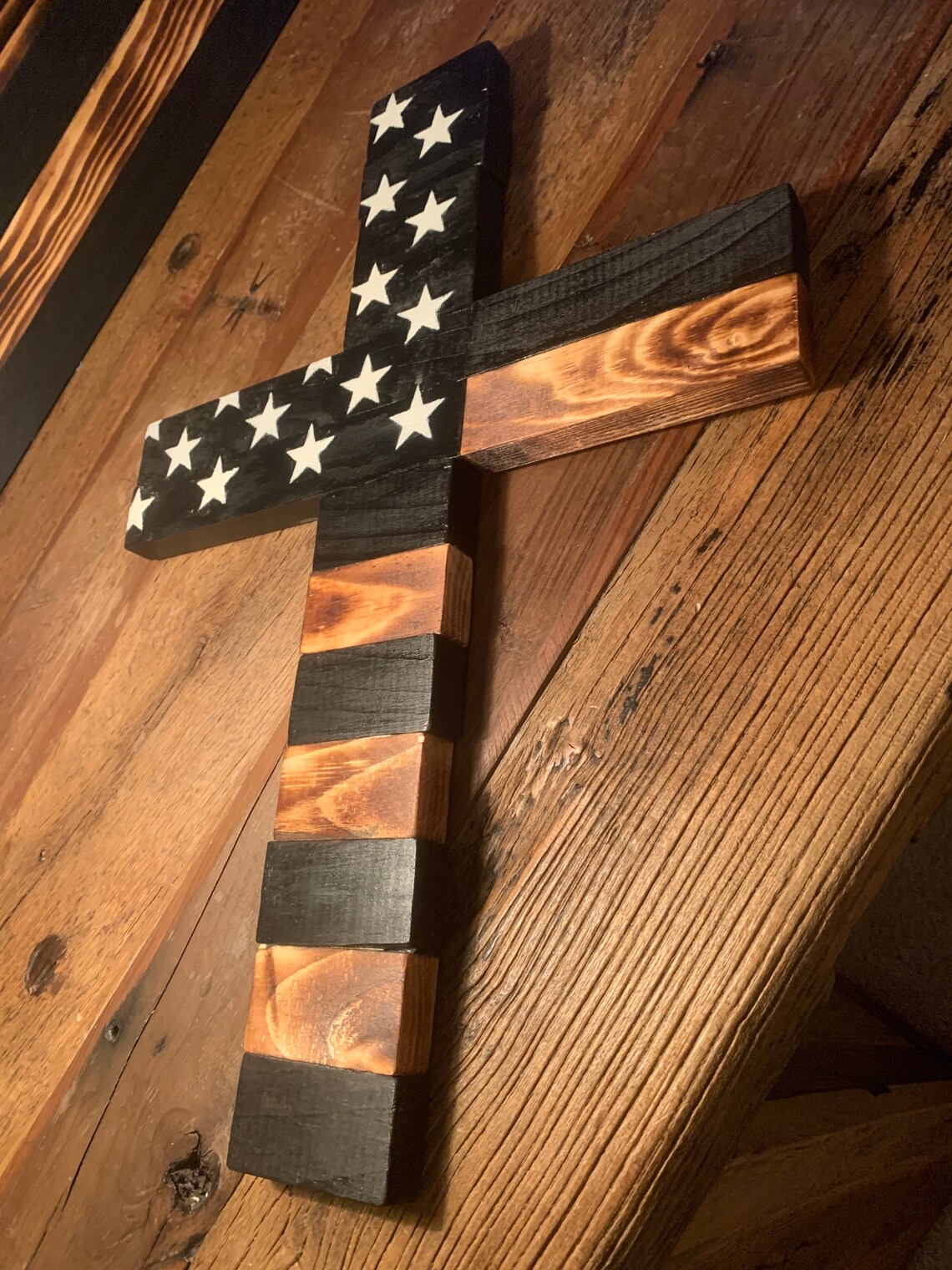 American Flag Cross (burnt) - Etsy
