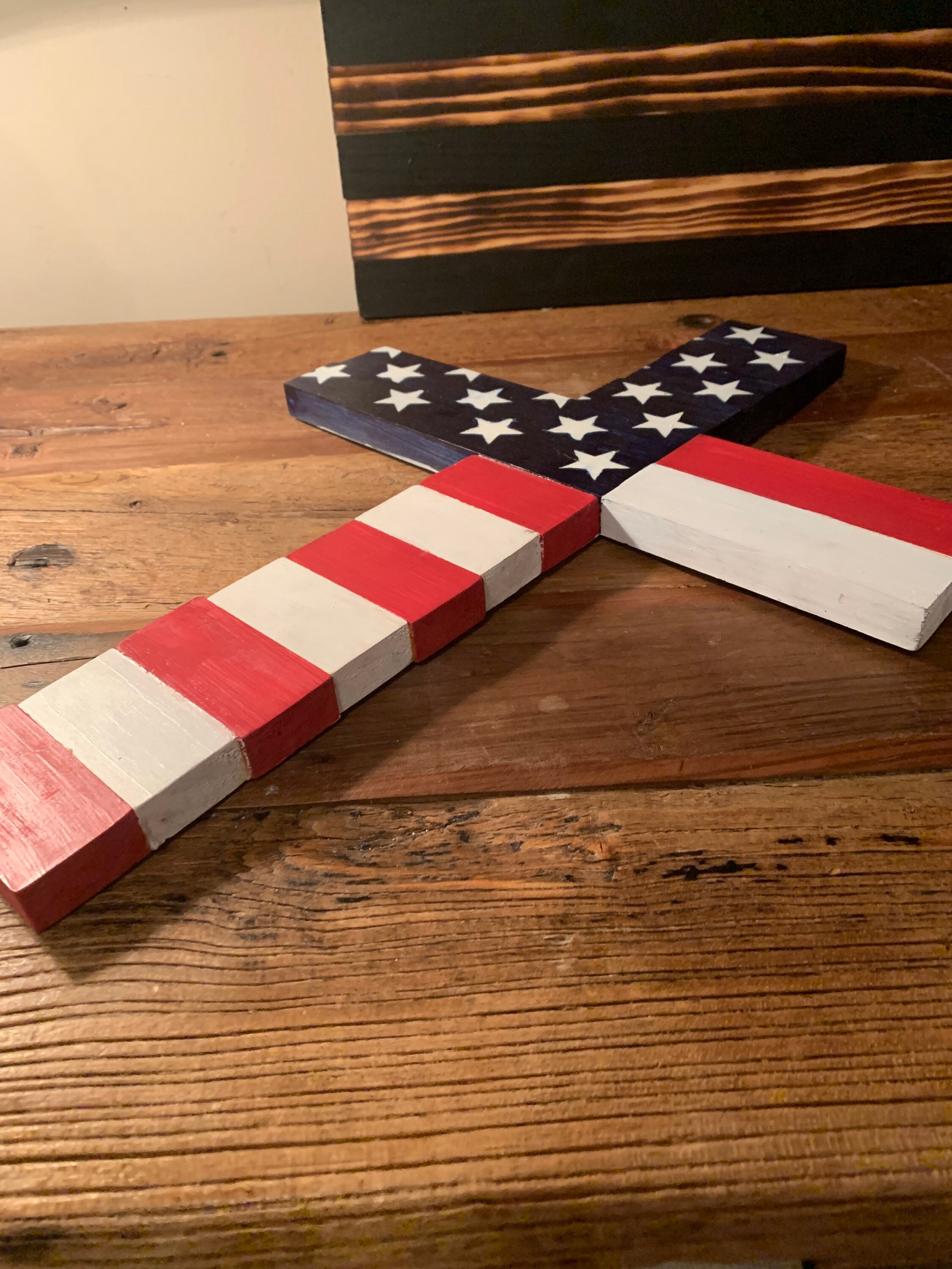 American Flag Cross - Etsy