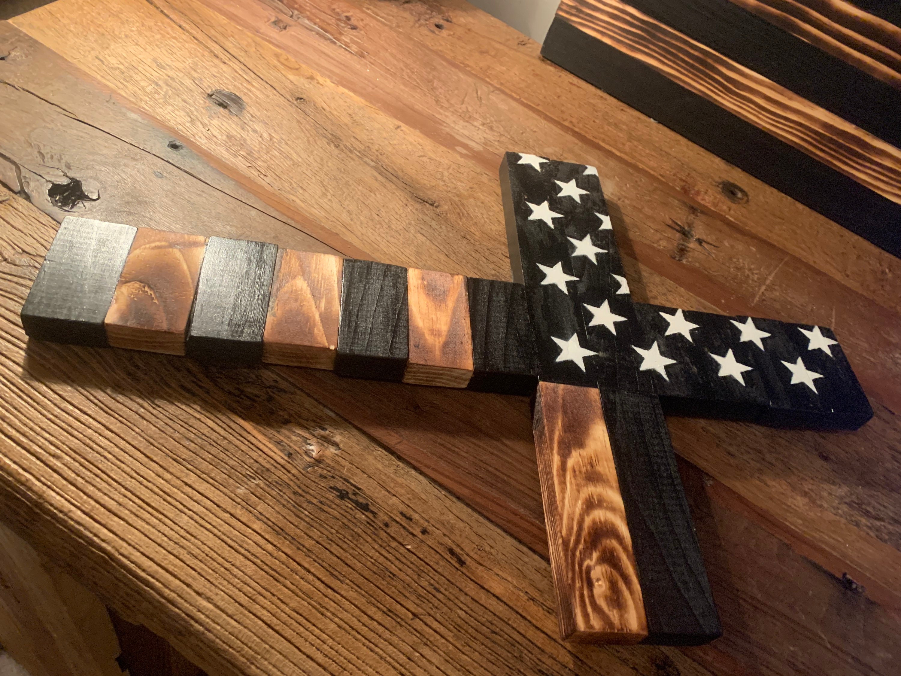 American Flag Cross (burnt) - Etsy