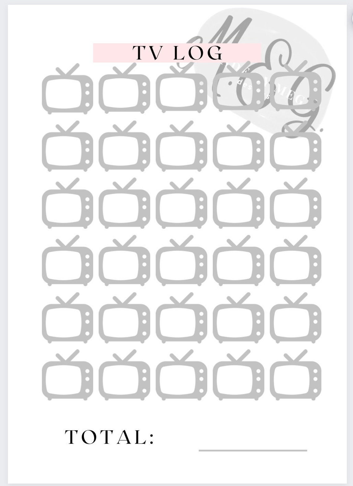 Digital TV Show Log/tracker - Etsy