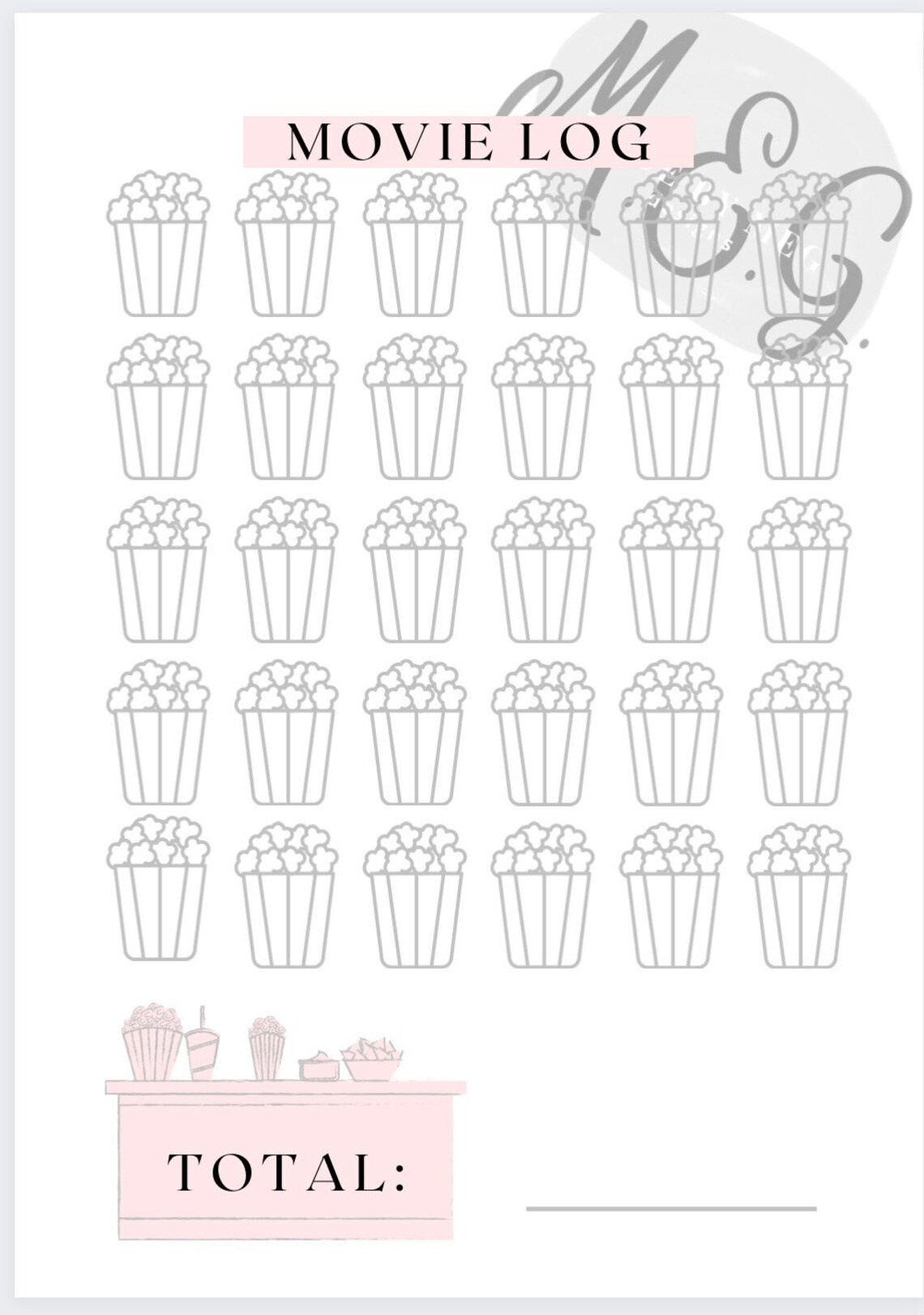 Digital Movie Log/tracker - Etsy