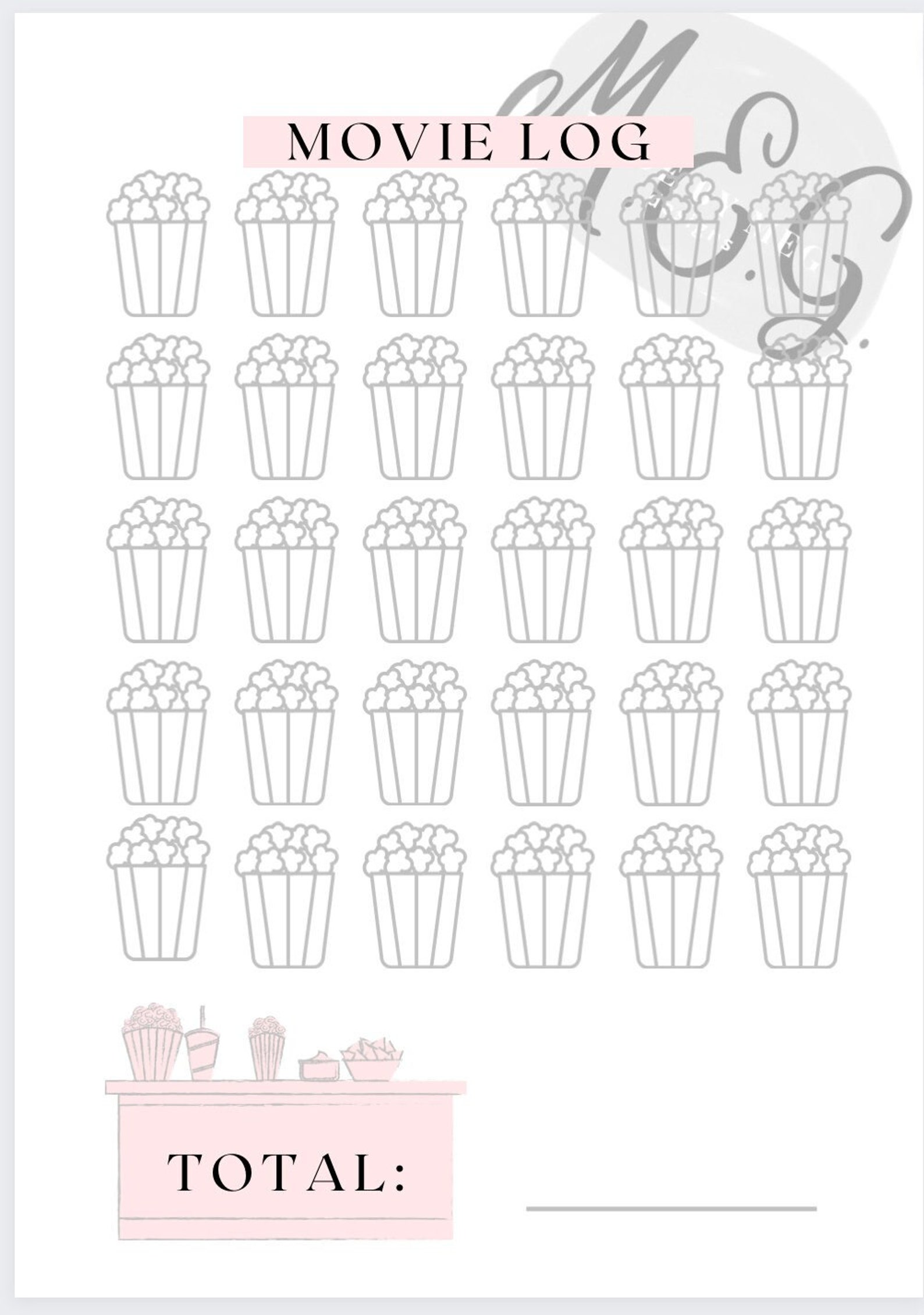 Digital Movie Log/tracker - Etsy