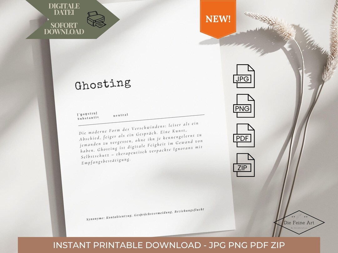 Poster Definition Ghosting – Satirical Mural About Love and Modern ...