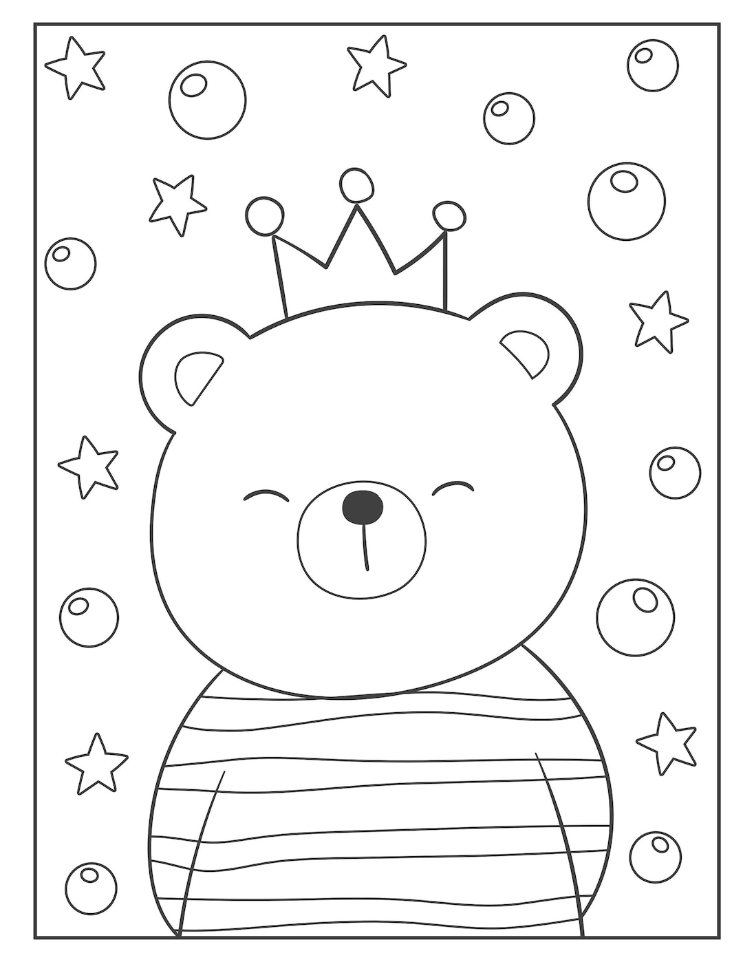 Digital Print Children's Coloring Book - Bears - Etsy