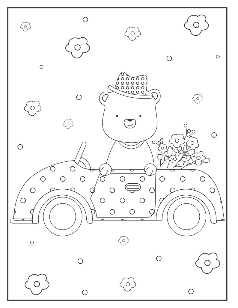 Digital Print Children's Coloring Book - Bears - Etsy