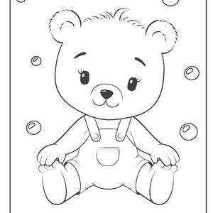 Digital Print Children's Coloring Book - Bears - Etsy