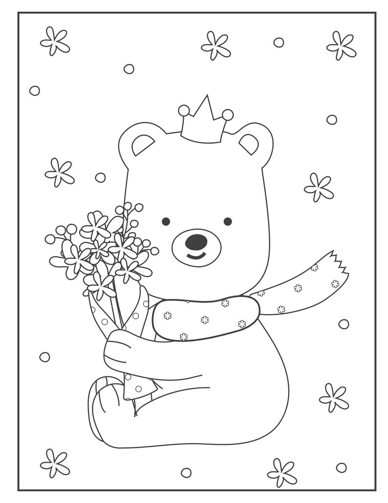 Digital Print Children's Coloring Book - Bears - Etsy