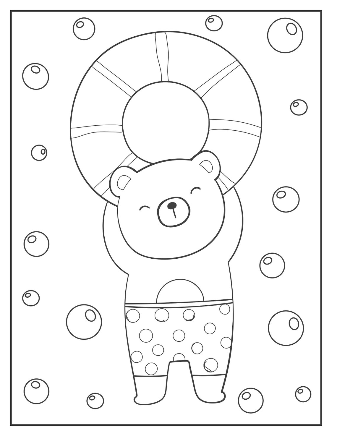 Digital Print Children's Coloring Book - Bears - Etsy