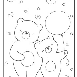 Digital Print Children's Coloring Book - Bears - Etsy