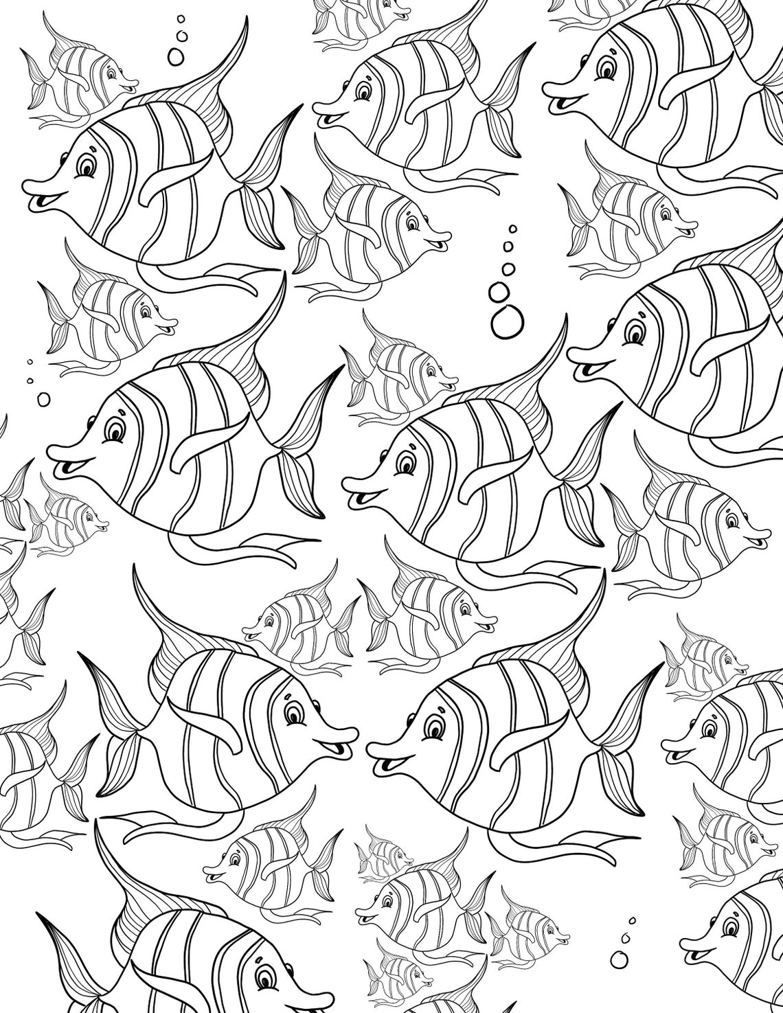 Digital Print Underwater Animals Coloring Book - Etsy