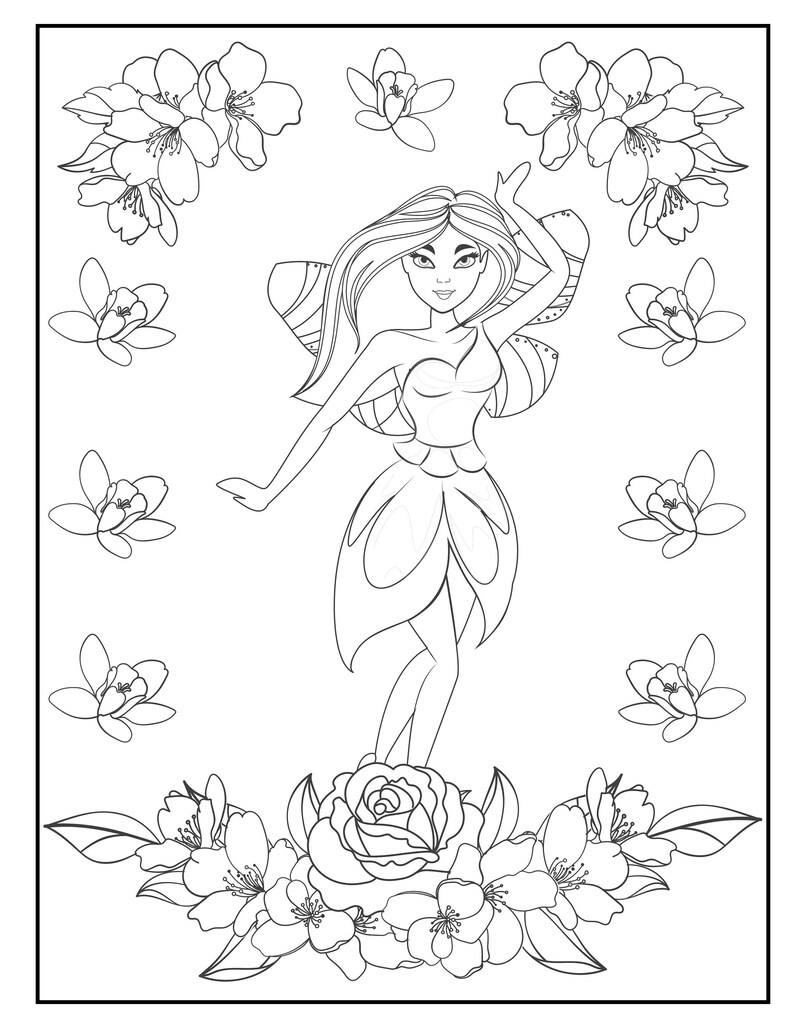 Digital Print Fairies Coloring Book - Etsy
