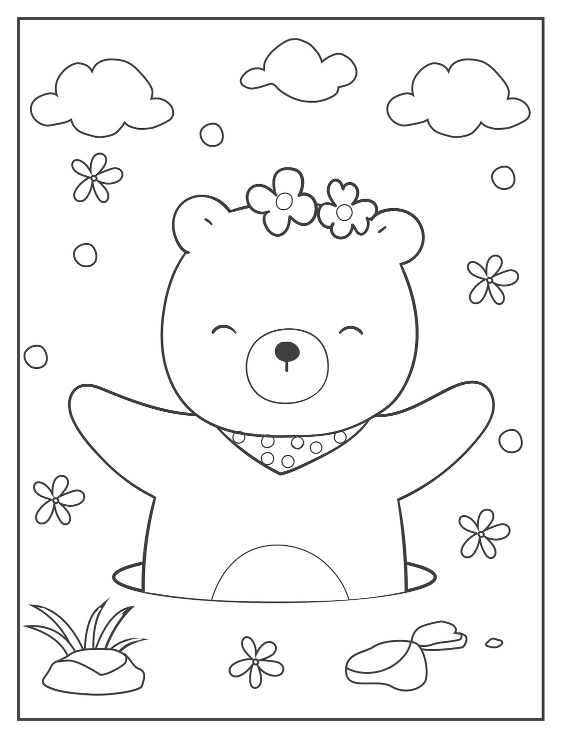 Digital Print Children's Coloring Book - Bears - Etsy