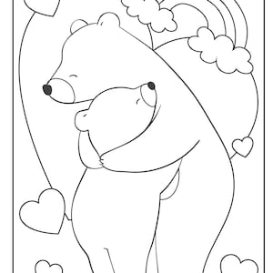 Digital Print Children's Coloring Book - Bears - Etsy