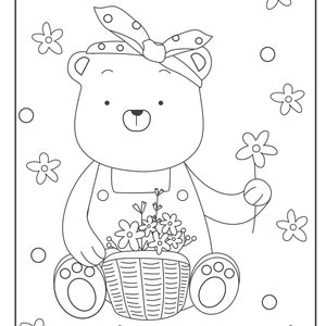 Digital Print Children's Coloring Book - Bears - Etsy