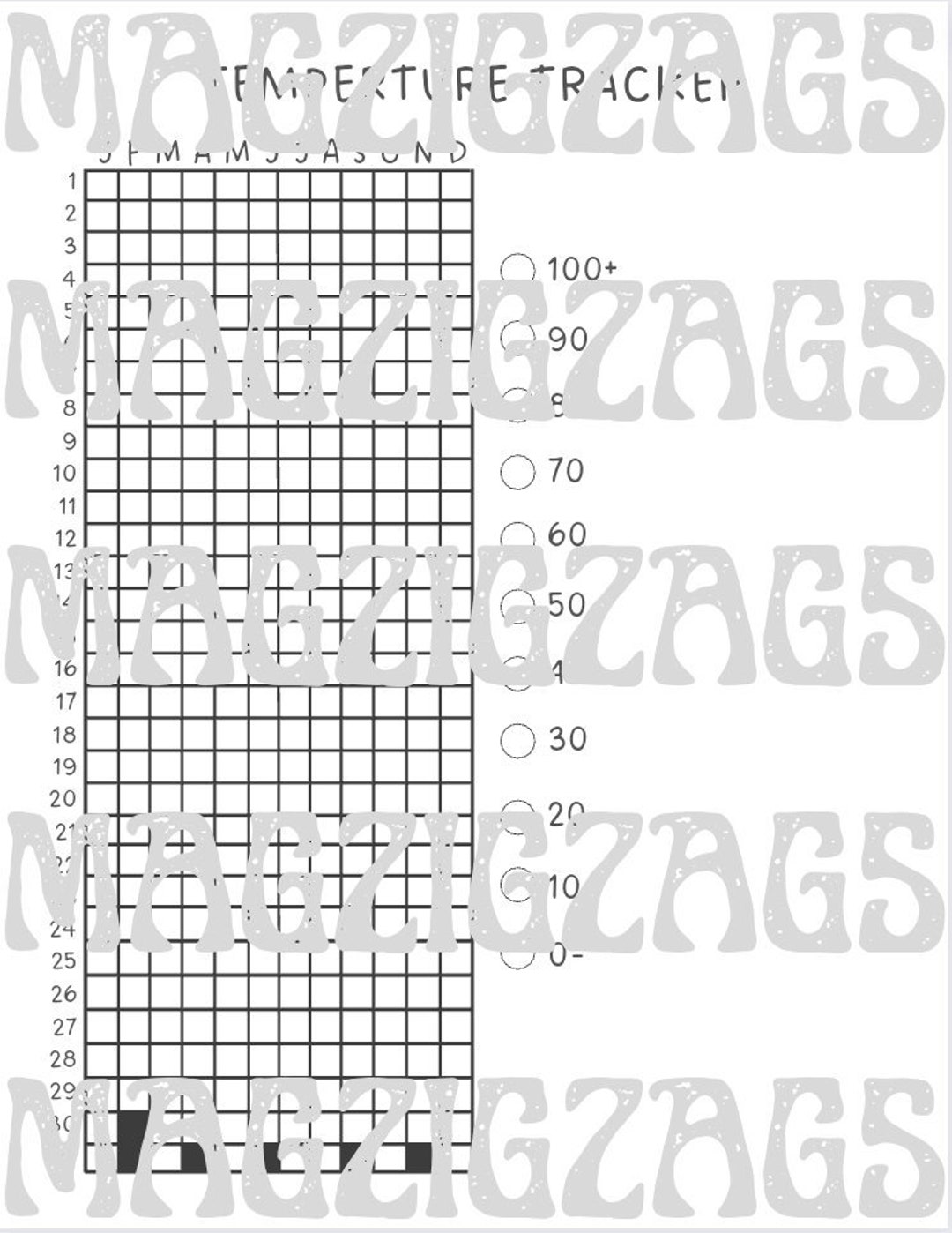 Temperature Tracker PDF Printable - Etsy