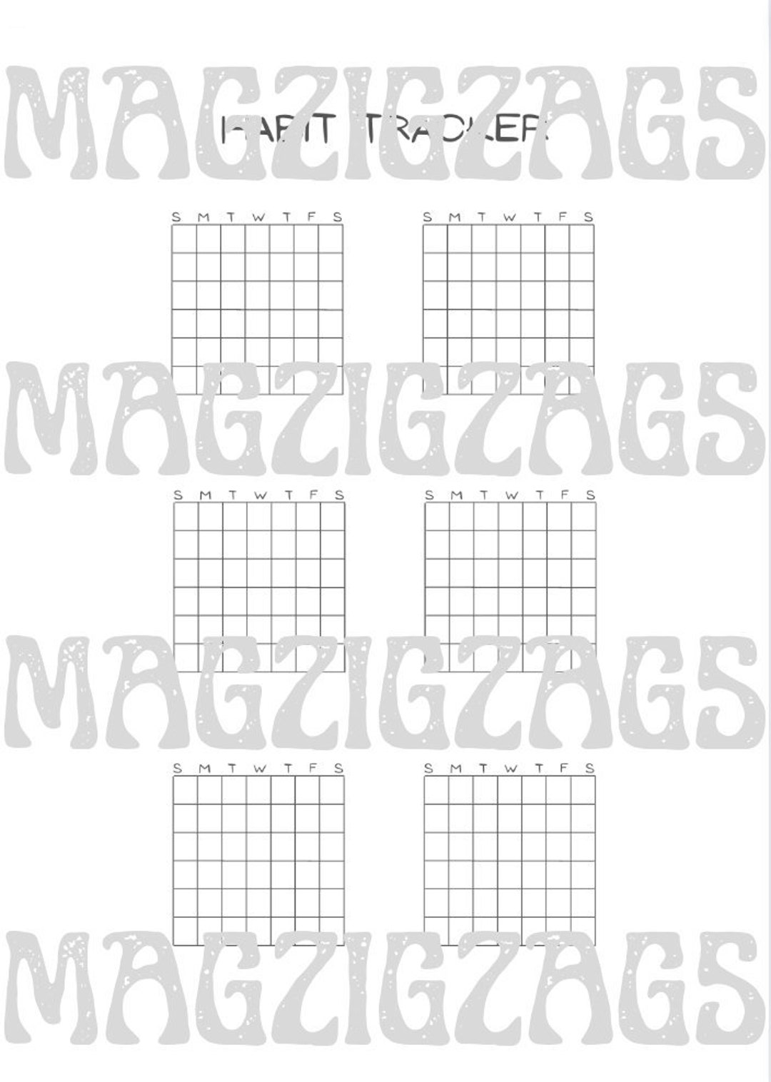 Habit Tracker Pdf Printable Etsy