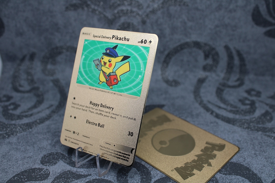 Special Delivery Pikachu Pokemon Card Gift Metal Card Custom - Etsy