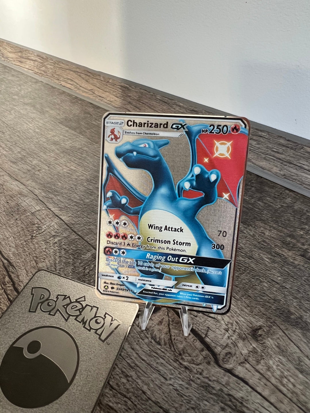 Charizard Charizard GX Silver Metal Pokemon Trading Card - Etsy