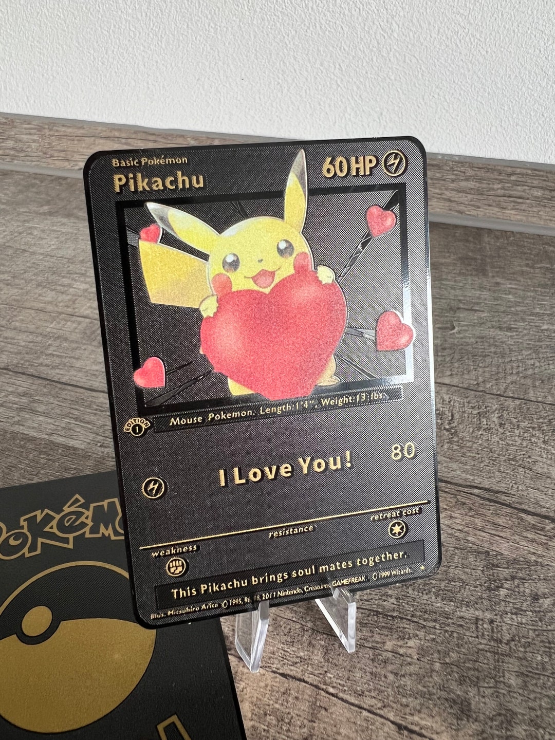 Pikachu I Love You Choose You Metal Pokemon Trading Card Trading Card ...