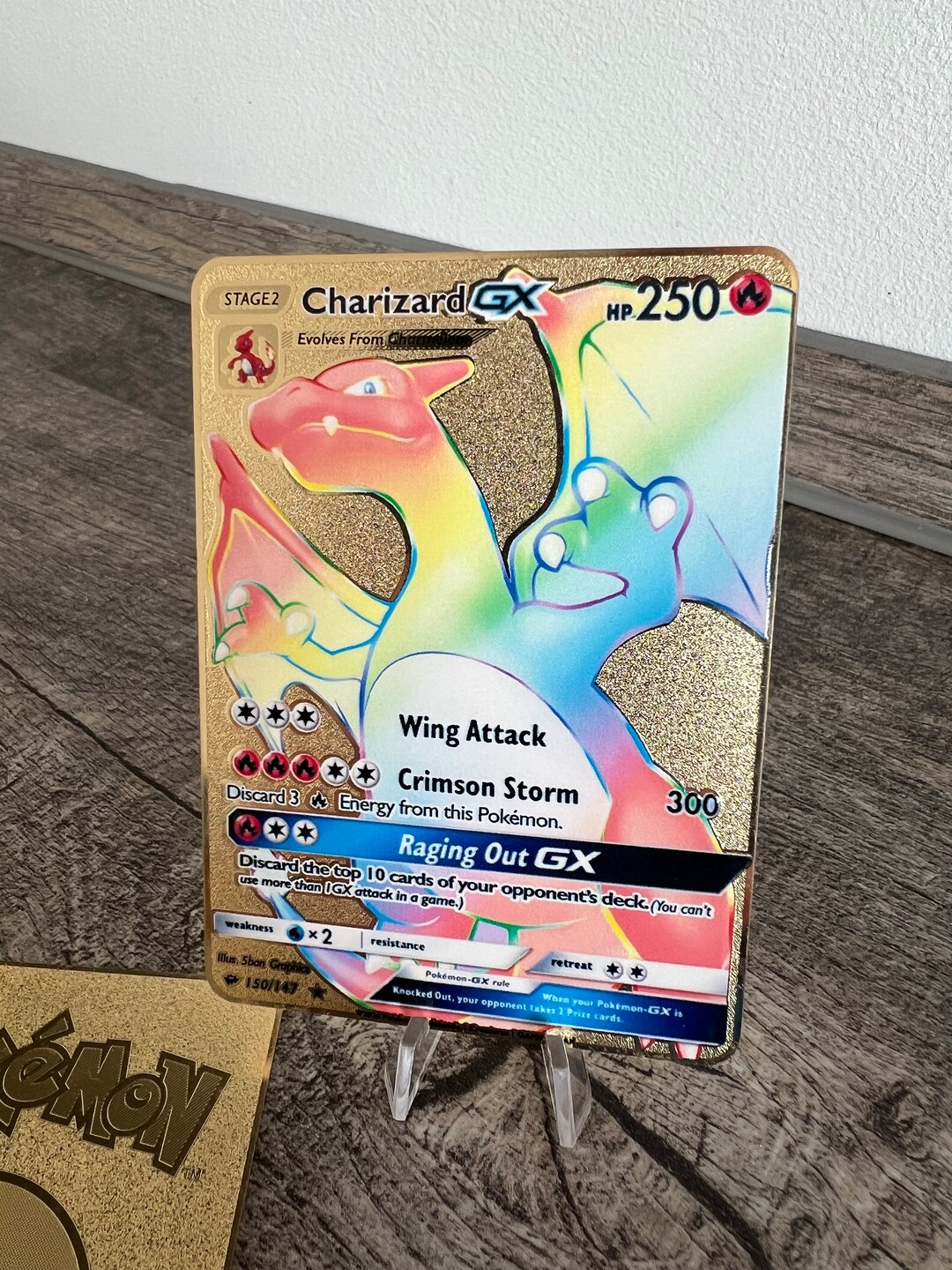 Charizard Charizard GX Rainbow Custom Metal Pokemon Trading Card ...
