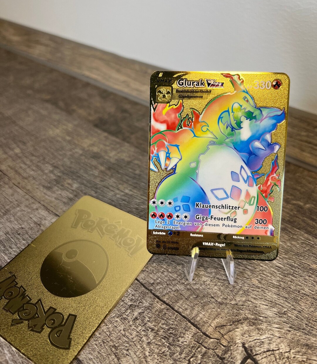 Charizard Charizard German VMAX Rainbow Pokemon Card Metal Gift Present ...