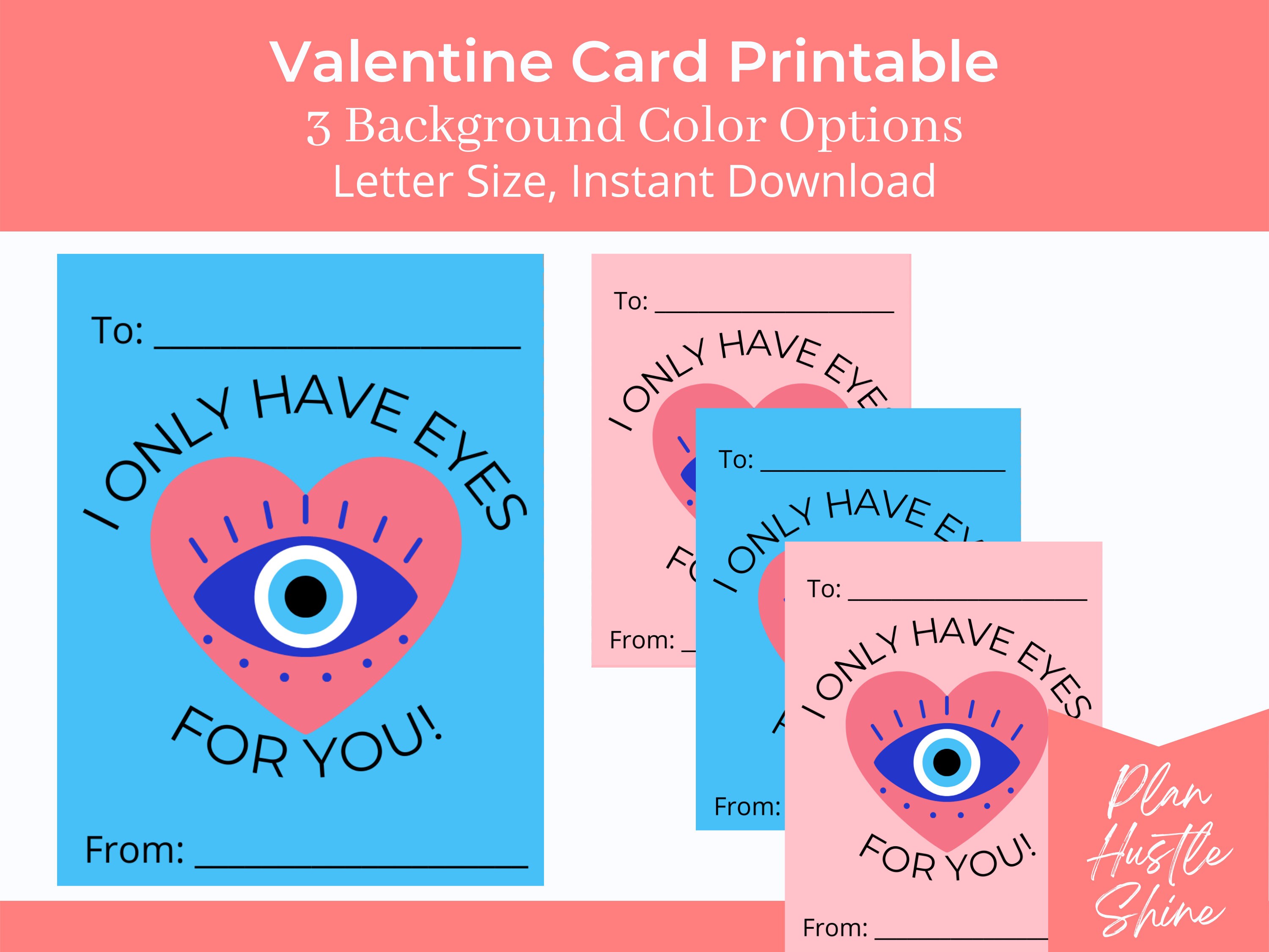 Tarjeta de San Valentín imprimible Sólo tengo ojos para ti Evil Eye ...