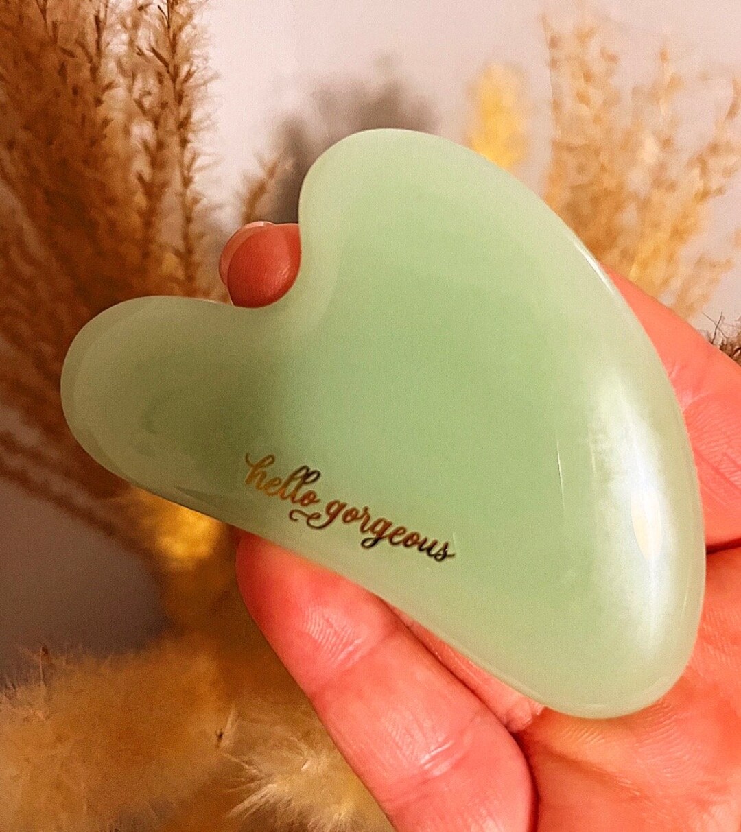POSITIVE AFFIRMATION Jade Stone Gua Sha Skincare, for Relaxation, for ...