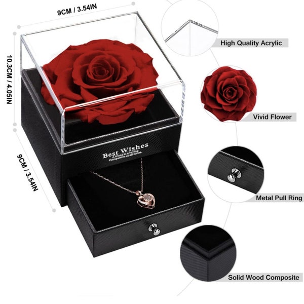 Eternal Rose Box With Necklace - Etsy