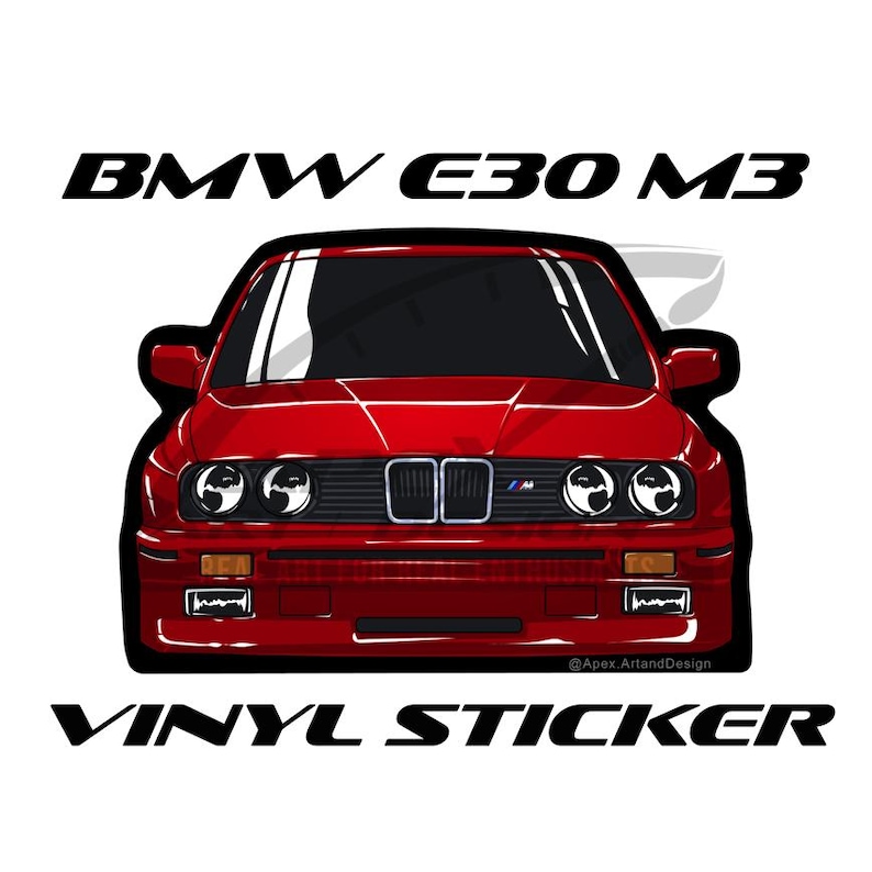 BMW E30 M3 Vinyl Sticker - Etsy