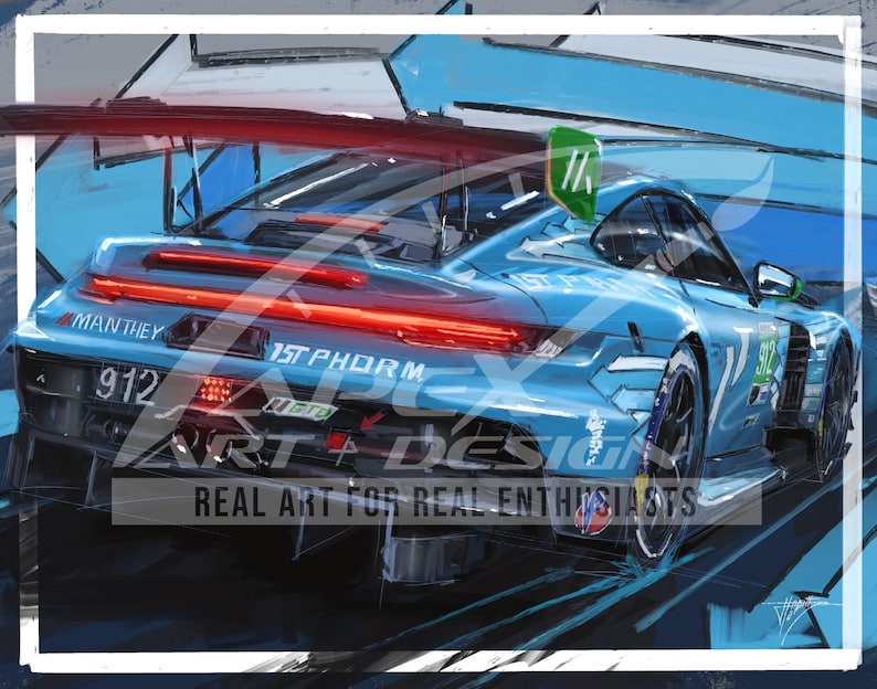 2026 IMSA GTD Porsche GT3 R Manthey 1st Phorm #912 Poster - Print of a ...