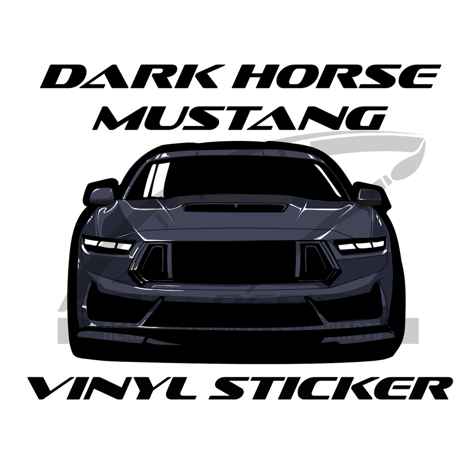 Black Dark Horse Mustang Vinyl Sticker - Etsy