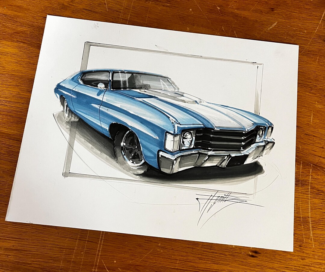 Hand Drawn Marker Render of Your Car - Custom Drawing - Etsy