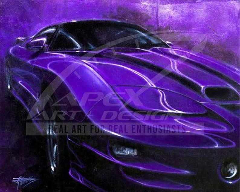 Purple Trans Am Print of an Original Painting - Etsy