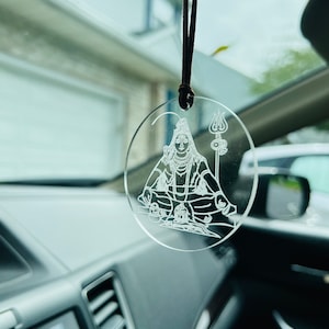 Mahadev Car Charm, Shiva Rearview Accessories, Hindu Car Charm, Window ...