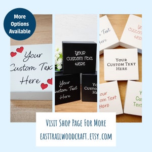 Custom Engraved Wooden Block Sign: Personalized Carved Text (5.5x5.25 ...