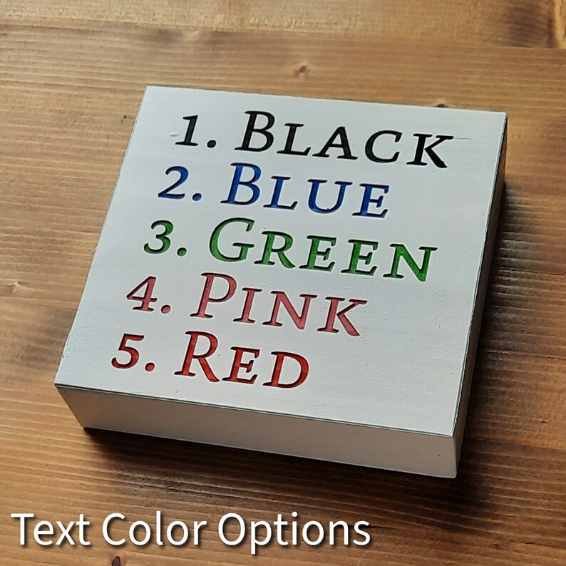 Custom Small Engraved Wooden Block Sign, 5 1/4 X 5 1/2 White Block Sign ...