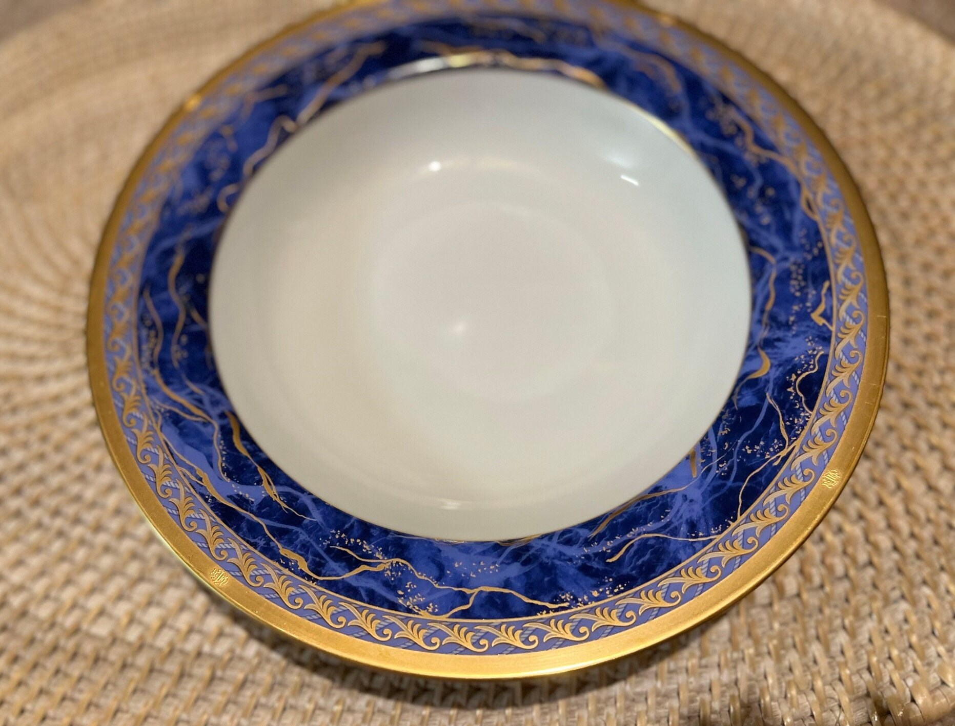 DISCONTINUED Christian Dior Azure Royale Gold on Blue Marble China Set ...