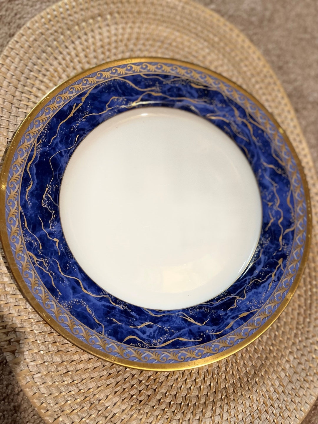 DISCONTINUED Christian Dior Azure Royale Gold on Blue Marble China Set ...