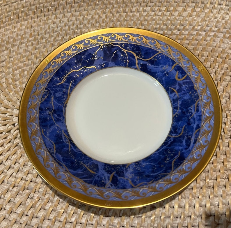 DISCONTINUED Christian Dior Azure Royale Gold on Blue Marble China Set ...
