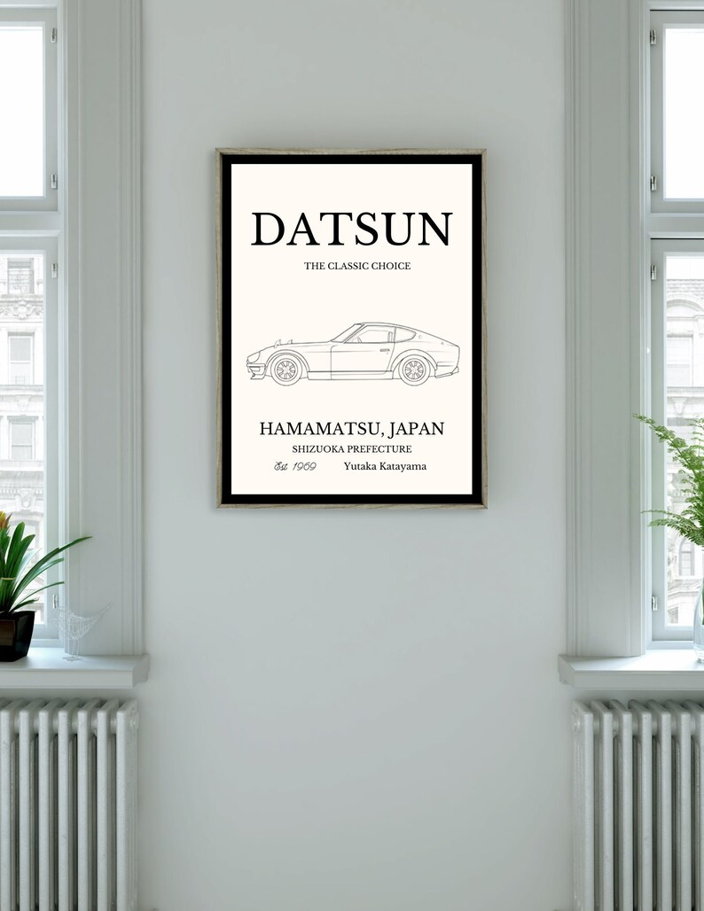 Datsun 240z Original Art Poster Print 8.5x11” | 1972 Retro Vintage ...