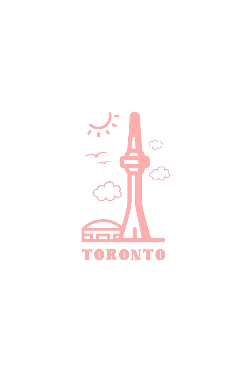 Pink Toronto CN Tower Art Print | Aesthetic Wall Decor for Bedroom ...